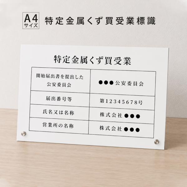 サイズ：A4(H210×W297mm）材質: アルミ複合板、厚さ：3.0mm　UV印刷仕上げカラー: ホワイト