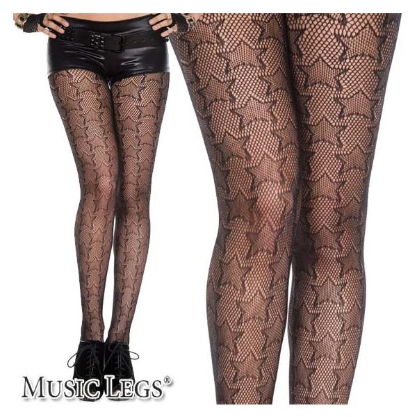 アメリカの有名ブランドMUSIC LEGSが登場！！何とも珍しい、スターデザインのフィッシュネットストッキング♪日本では滅多にお目にかからないSexyなセレブアイテムは、普段からはもちろん、結婚式やパーティーにも♪露出の多いショーガールやS...