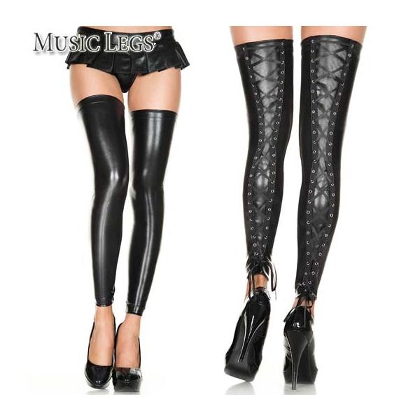 日本でもBガールやダンサーをはじめ、絶大なる支持を得ております♪ランジェリーやコスチュームを扱う、アメリカの有名ブランドMUSIC LEGSが登場!濡れたような艶っぽいの光沢感のあるウェットルック！フットレス×バックの編み上げで、ハードさも...