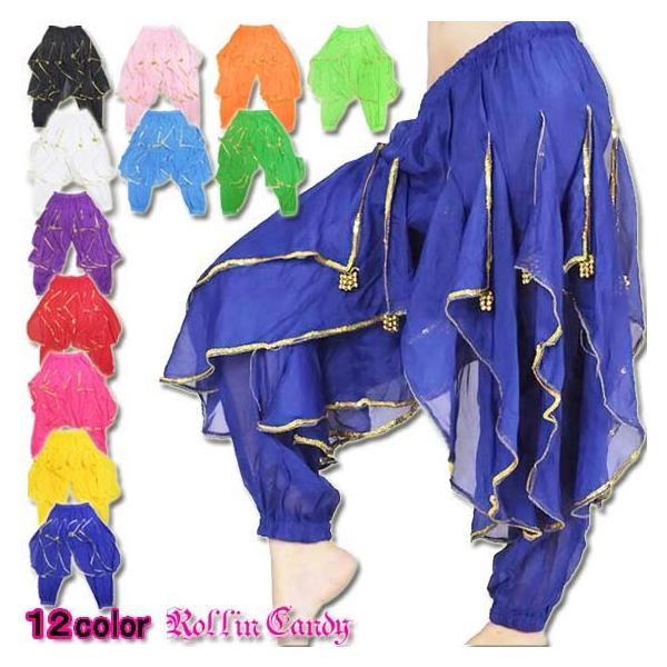 大判のフレアがユラユラ揺れて、躍動感UP!ターンした時は金のビーズの重みが加わり、さらに綺麗なシルエットを演出☆社交ダンス、アラビアンダンス、サンバやベリーダンスから、バーレスクやシンガーさんのステージ衣装として♪たっぷりのデザインで、普段...