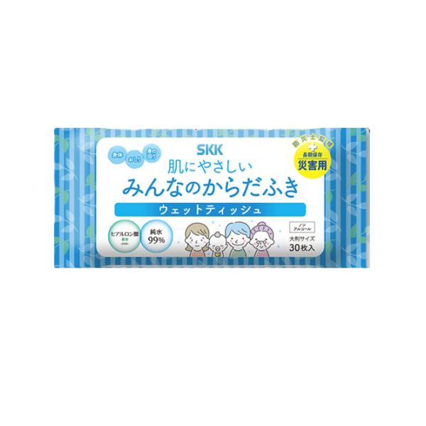 SKKの「肌にやさしい みんなのからだふき」は、幅広い年齢層に対応したノンアルコール・無香料のウェットティッシュです。<br>厚生労働省の安全性基準に適合しており、赤ちゃんから大人まで安心して使用できます。<br>3...