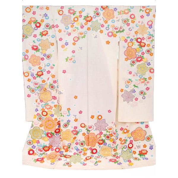 振袖 吉澤の友禅 未仕立て 正絹 花柄 白 f070●寸法身丈：１７３ｃｍ裄（最大値）：７０ｃｍ生地幅：３７.５ｃｍ●素 材染 元正絹 丹後ちりめん 日本の絹 吉澤の友禅●状態新品・未仕立てのキレイなお品です。●色清楚なオフホワイト●着用時...