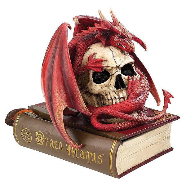 【西洋ホラー彫刻 頭骨を抱きかかえ熟考する ブラッドドラゴン彫刻箱 彫像/ ゴシックホラー ファンタジー 伝説 プレゼント 贈り物(輸入品)】-------------------【Design Toscano Blood Dragon C...