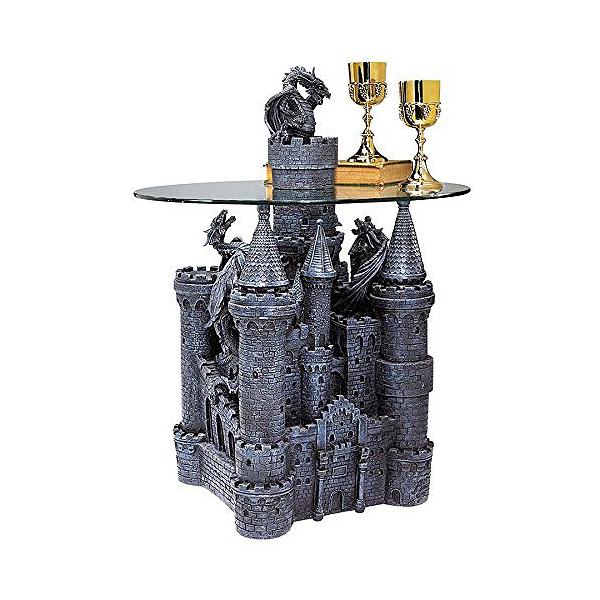 【西洋彫刻 ロード・ラングトン城の彫刻台座 ガラステーブル彫像/騎士道 ゲームオブスローンズ ファンタジー 伝説 プレゼント贈り物(輸入品)】-----------------------【Design Toscano Lord Langt...