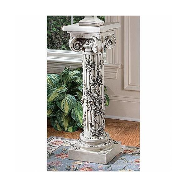 【薔薇の花輪が付いた台座スタンド彫刻 アンティークストーン風彫像 フィギュア/貴賓室 スウィートルーム VIPルーム プレゼント贈り物（輸入品）】------------------------【Design Toscano EU2866 ...