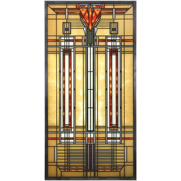 フランクロイドライト財団公認 YTC製 カラフルな矢印とストライプのデザイン/スクエア・FLW・ブラッドリー・ハウス・スカイライト ステンドグラス 彫像 彫刻 輸入品------------------【YTC Square FLW Bra...