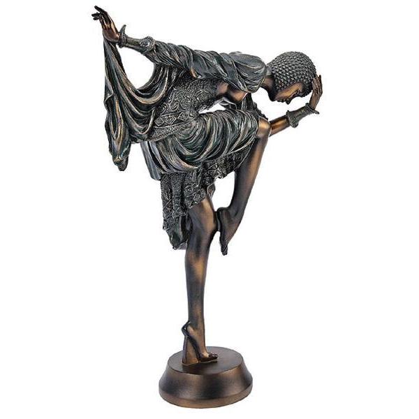 アールデコ ダンサー彫像！【アールデコ様式 スネーク ダンサーブロンズ風 彫像 / ファン扇子 ニューヨーク 摩天楼 幾何学 装飾様式 プレゼント 贈り物（輸入品）】------------------------【Design Tosca...