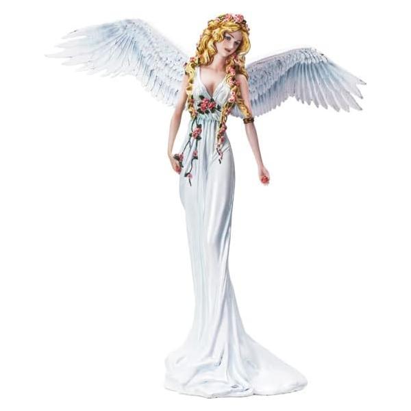 セール！即納！Pacific製 優美な春の花の天使 妖精彫像 エレガントな白いドレスの像 高さ 約38cm 置物彫刻 エンジェルフィギュア置物 ホームデコ 輸入品　 ----------------------Pacific Giftwar...
