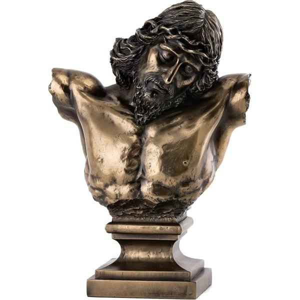 キャンペーンセール！即納！トップコレクション製 イエス・キリスト胸像 プレミアムコールドキャストブロンズ風主救世主装飾彫刻 高さ 約23.5cm収集価値のある博物館級 神の子宗教的置物プレゼント(輸入品)】-----------------...