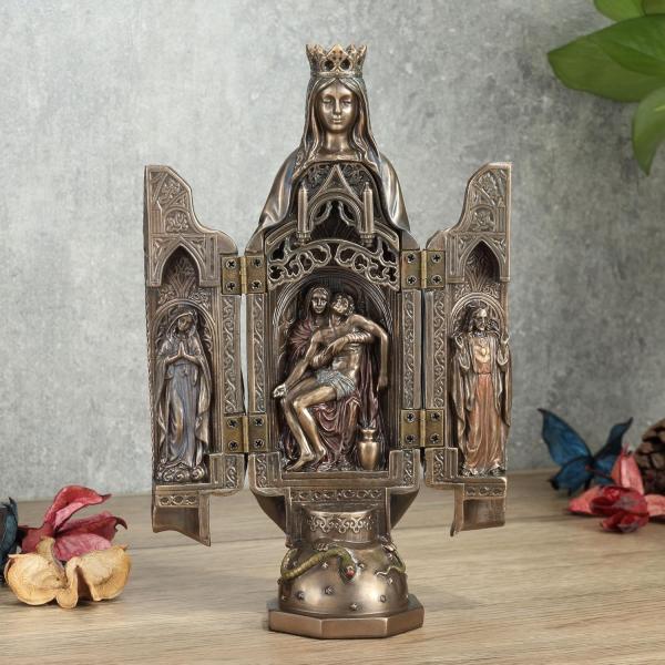 ヴェロネーゼ製 高さ20ｃｍピエタが納められた両開き戸の聖母マリア 祭壇 ブロンズ風仕上げホームオフィス アートコレクション 贈り物（輸入品）----------------------------Veronese Design 8 1/8...