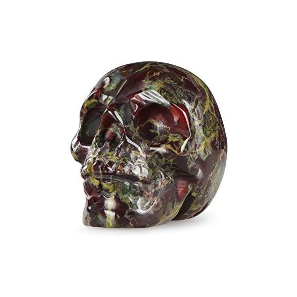 【ドラゴン・ブラッドストーン・クリスタル・スカルデコレーション・フィギュア　ヒーリング・ストーン彫刻人間頭蓋骨の装飾彫像 コレクション（輸入品）】-------------------------------------【Artistone...
