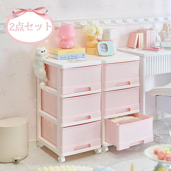 ■商品サイズ／幅34.5・奥行41.5・高さ69.4cm（1個当たり）引出し内寸：約 幅27.5×奥行き37×高さ17.5cm※同色2個セット●重量：3.5kg（1個当たり）●耐荷重：約１０kg（1個当たり）●梱包サイズ（縦・横・高さ）：7...