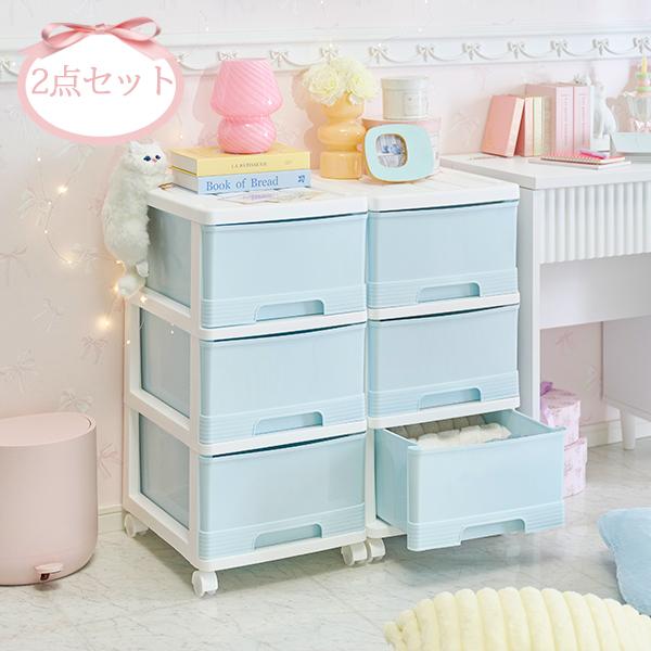 ■商品サイズ／幅34.5・奥行41.5・高さ69.4cm（1個当たり）引出し内寸：約 幅27.5×奥行き37×高さ17.5cm※同色2個セット●重量：3.5kg（1個当たり）●耐荷重：約１０kg（1個当たり）●梱包サイズ（縦・横・高さ）：7...