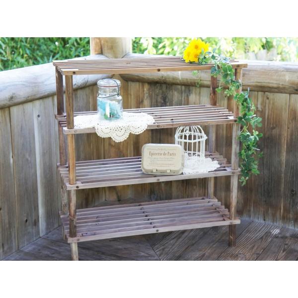 天然素材のフリーラックです。ブラウンで組み立ても簡単♪ ちょっとした小物を飾ったり、CDやDVD、ゲームなどの収納にも。 玄関に置いてシューズラック、スリッパラックとしても。。。アイデア次第でいろいろ使えます♪こちらは4段のラックですが、2...