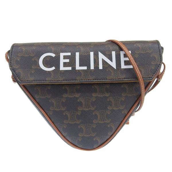 【ブランド名】セリーヌ CELINE【カテゴリー】ショルダーバッグ【製品名】トライアングルバッグ【型番】195902BZK.04LI【素材】トリオンフキャンバス【カラー】タン【サイズ】横：約21ｃｍ（間口）×縦：約15ｃｍ×マチ：約4ｃｍ（...