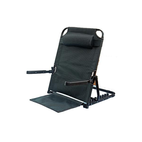 肘掛け＆枕付きのリクライニングシート！＊これさえあれば床に座っても座椅子のような背もたれと肘掛けになり、身体を支えてくれるから楽な姿勢で座ることができます。＊備え付けのベッドの上に乗せるだけの簡単設置！　介護の現場でお食事の時などにも便利で...