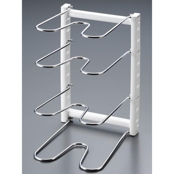 重ねず収納できるので取出しやすいです。引出し収納にも。● フライパンを重ねずに取出しやすく収納できます。● フライパンの大きさによって、棚枠の位置を3ｃｍ刻みで替えられます。● タテにもヨコにも収納できます。【サイズ】約 幅20×奥行23....