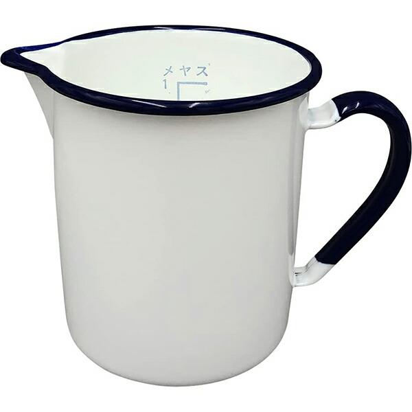 注ぎ口の付いたビーカー。３種類から選べるサイズで、さまざまな用途に使えます。内面には目安のメモリ入り（手仕事で判子式に押しているメモリの為、正確なものではありません）お掃除道具を入れておくにも便利。【お取り扱い上のご注意】・琺瑯はガラス質で...