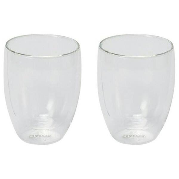 《pyrex》100年以上の歴史を誇る、世界中から親しまれている「パイレックス」【商品名】pyrex パイレックス   ダブルウォールグラス  350ml 2個組  CP-8539 【サイズ】(約)外径9×高さ11.5cm(1個あたり)【重...