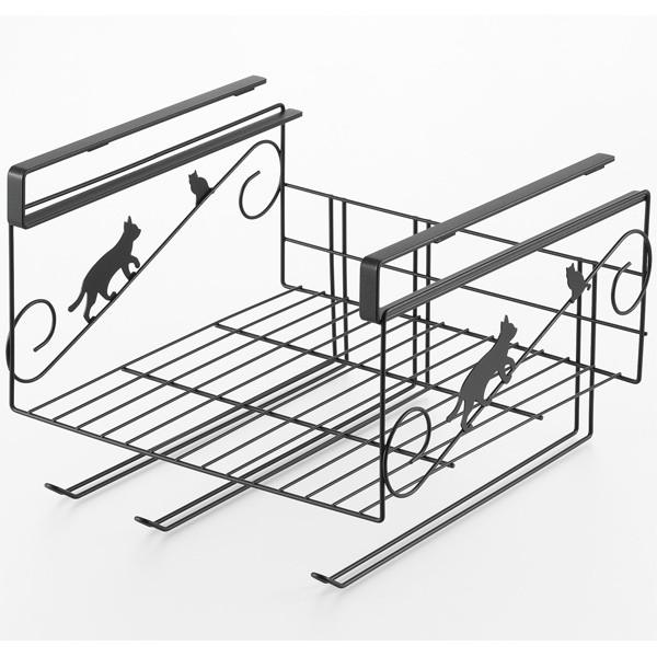 サイドのネコモチーフが◎頻繁に使うラップ・ペーパー類を取りやすい位置にスタンバイできます。吊り戸棚に差し込むだけで簡単にセットでき、調理がはかどります。【サイズ】幅30cm×奥行30cm×高さ22cm【重量】約800g【材質】スチール（ポリ...