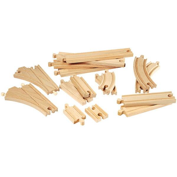 直線、カーブ、分岐などのレールが16本入っています。凸凸レール、凹凹レールも入っています。レイアウト拡大におすすめです。【パッケージサイズ】W245xD70xH145mm【素材】木【生産国】中国【広告文責】株式会社ルーマニア/03-5876...