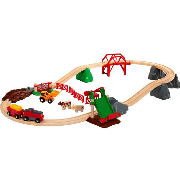 30ピースのアニマルファームセットでは和やかな農場環境で、自然に帰ることができます。電池式貨物機関車はえさを集めて動物たちに届けます。干し草積み込みステーションを使って、干し草を持ち上げて下で待機する貨車に移します。そして、牧草地で待ってい...