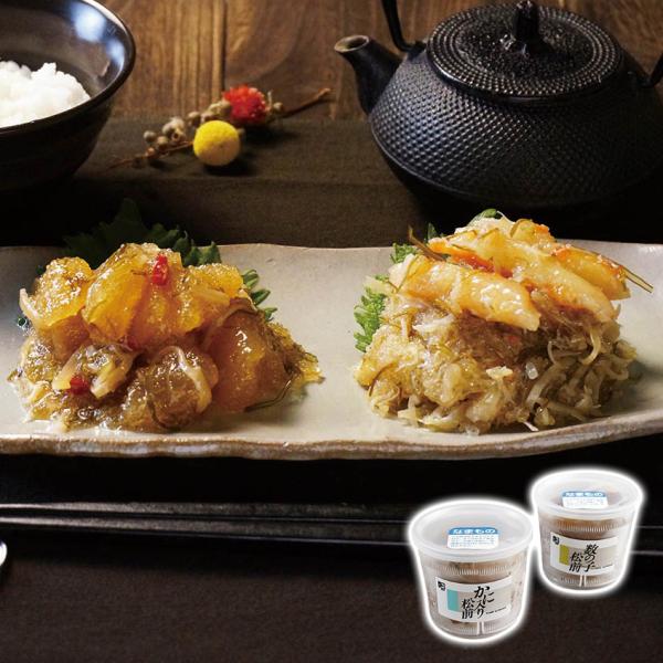 昆布とイカで仕上げた北海道の郷土料理「松前漬」に数の子を加えた「数の子松前漬」とカニを入れた「かに入松前漬け」のセットです。内容量：数の子松前漬300g×1、かに松前漬け300g×1製造生産地：北海道加工賞味期間：冷凍180日アレルゲン：小...