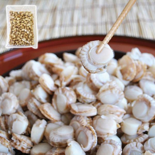 北海道産の大きくなる前の小さなほたてを茹でてそのまま冷凍しました。とても食べやすい大きさなのでちょっとした時の料理用として便利です。内容量：1kgパック・冷凍製造生産地：北海道賞味期間：冷凍365日総重量：約1100g検索キーワード:北海道...