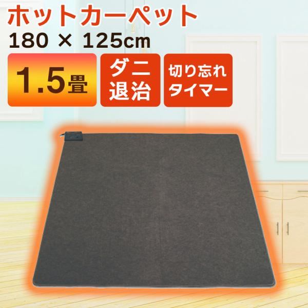 足元から暖める床生活のスタンダード(1.5畳用) 折り畳み収納ダニ退治  消費電力 360W 素材 ポリエステル100% 表面温度 45℃(強) 電気代 約4.5円/時 サイズ 180×125cm 色 ダークグレー 機能 温度調節機能（強弱...