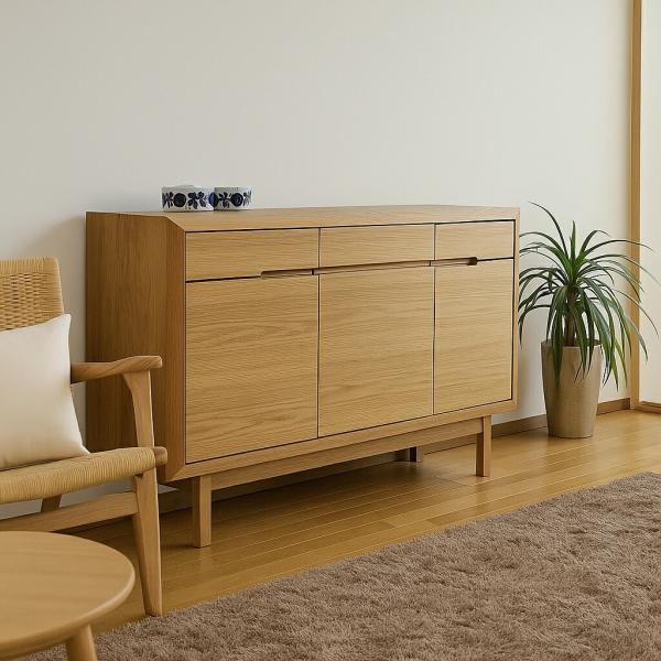 この 電話台 リビングボード サイドボード 北欧 は■送料無料/エリア条件あり■商品設置まで無料/遠方は有料■カードOK■国産 日本製 完成品■商品の大きさ   （単位：ミリ/mm）　幅 1280　奥行 380　高さ850【引出しの内寸】　...