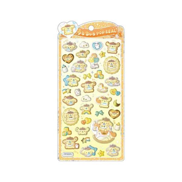 ポムポムプリンベビーのうるちゅるポップシールうるちゅるでぷっくりなホログラム入り立体のシール☆シール交換やちょっとしたプレゼントにも♪パッケージ:約H200×W95×D7mm素材・材質:エポキシ樹脂＋ラメ＋ホログラムラミネート加工※製造工程...