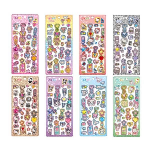 ぷくキラチャームステッカー サンリオ約H200×W95×D2mm※製造工程上、表面にわずかなスレ、小キズなどが見られる場合がございます。作成の工程上、樹脂を流し込む作業で多少のブレは生じる場合がございます。耐久性や使用上の問題はなく、すべて...