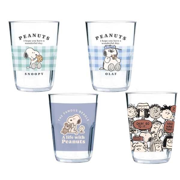 スヌーピーのクリアタンブラー♪食洗機対応！カラー ◎COOKIE TIME/SNOOPY◎COOKIE TIME/OLAF◎スヌーピーとくま◎ピーナッツ・ギャング素材◎AS樹脂原産国◎日本製容量◎約370mlサイズ◎約H110×Φ82mm耐...
