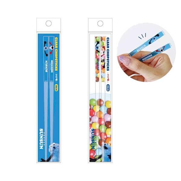 可愛い！パペットスンスン『クリア箸 18cm』♪カラー：シンプル チョコ耐熱温度：70℃材質：AS樹脂サイズ：約18cm日本製ネコポス対象品（ポスト投函にてお届けいたします）*厚さが3cmまでの商品*ネコポスは、ポスト投函のため日時指定不可