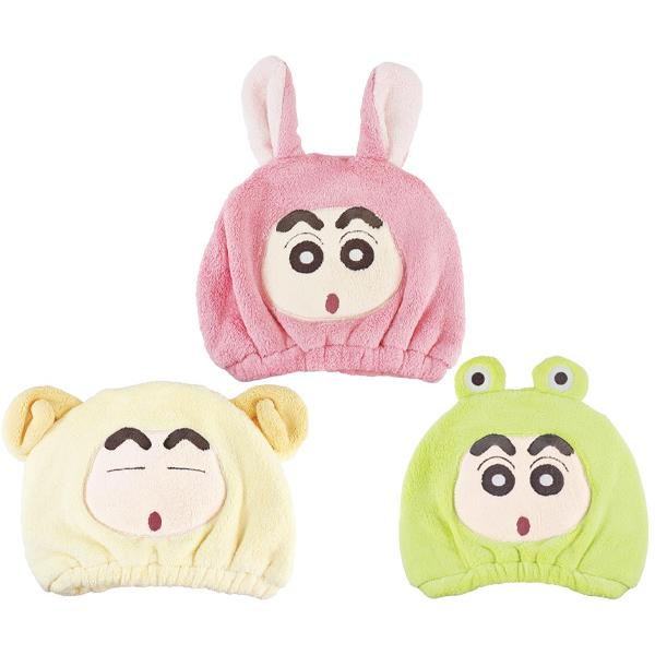 かわいい！変身しんちゃんの吸水速乾ヘアキャップ☆水泳後やお風呂上りに大活躍！被るだけで濡れた髪を吸水ふんわりタオル素材♪カラー◎うさぎ◎ひつじ◎かえる素材 ◎ポリエステル・ナイロン原産国◎中国サイズ：約H200×W220mm（耳・目除く）パ...