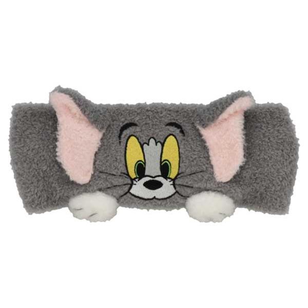 トムとジェリー・トムのヘアターバン登場♪おうちでのリラックスタイムに。メイクのときに。お風呂あがりに。持ち運びにも便利なメッシュのポーチ付き ポーチのタグもかわいい♪※トムになりきっちゃおう！素材：ポリエステルポーチサイズ：W250×H13...