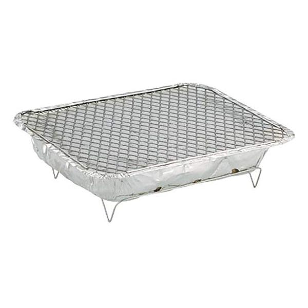 【商品概要】メーカー品番：M?6463, ●組立サイズ（約）：幅270×奥行220×高さ55mm重量（約）：670g, ●【材質】本体：アルミニウム、バーベキュー網・スタンド：鉄（亜鉛めっき）、燃料：石炭・木炭、着火紙：パルプ（パラフィン含...