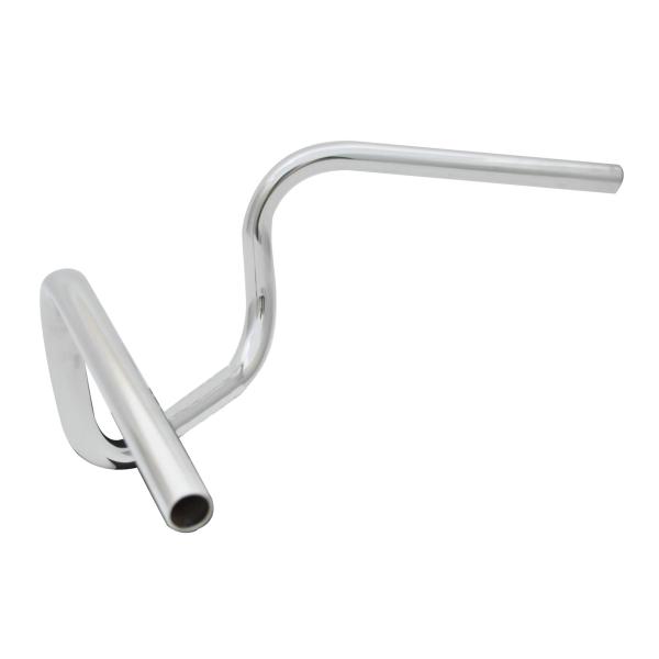 【商品概要】適合車種:汎用　外径φ22,2mm 内径φ18mm肉厚2mm素材：スチール製（STKM13A）カラー：クロームメッキ全幅580mm/全高150mm/内入角度50°/プルバック幅220mm/前倒角度95°/クランプ有効幅120mm...