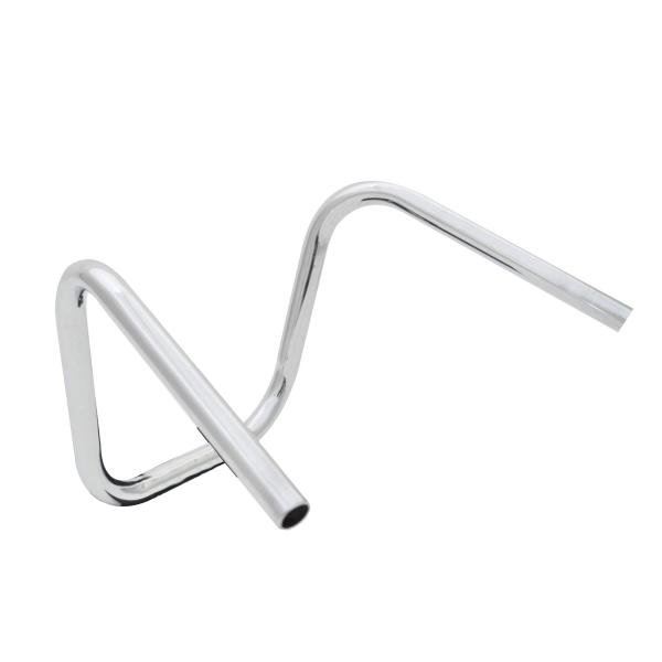 【商品概要】適合車種:汎用　外径φ22,2mm 内径φ18mm肉厚2mm素材：スチール製（STKM13A）カラー：クロームメッキ全幅430mm/全高250mm/内入角度75°/プルバック幅210mm/前倒角度100°/クランプ有効幅140m...