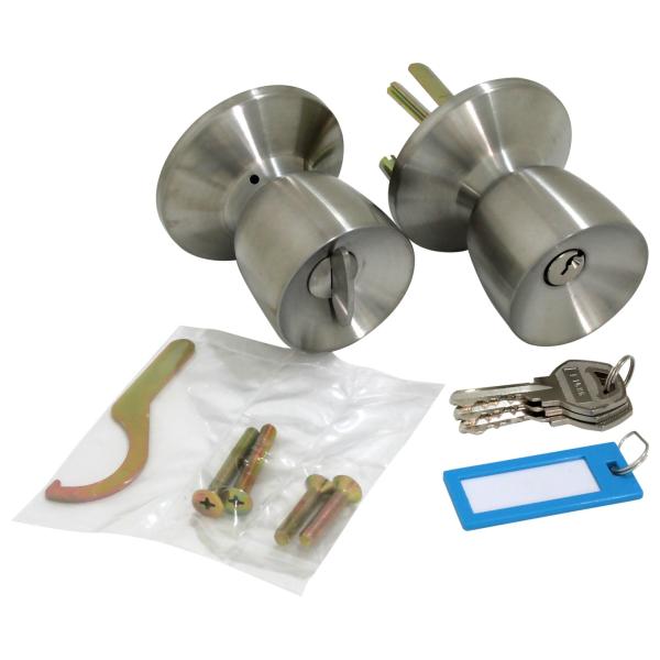 【商品概要】仕上げ・材質/ステンレス33KNTRW-1型適合扉/アルミ扉用適用扉厚/23~43mm鍵の形状/キー付き(3本)用途/玄関ノブ形状/ニギリ玉【商品説明】【商品詳細】ブランド：和気産業(Waki Sangyo)商品種別：DIY・工...