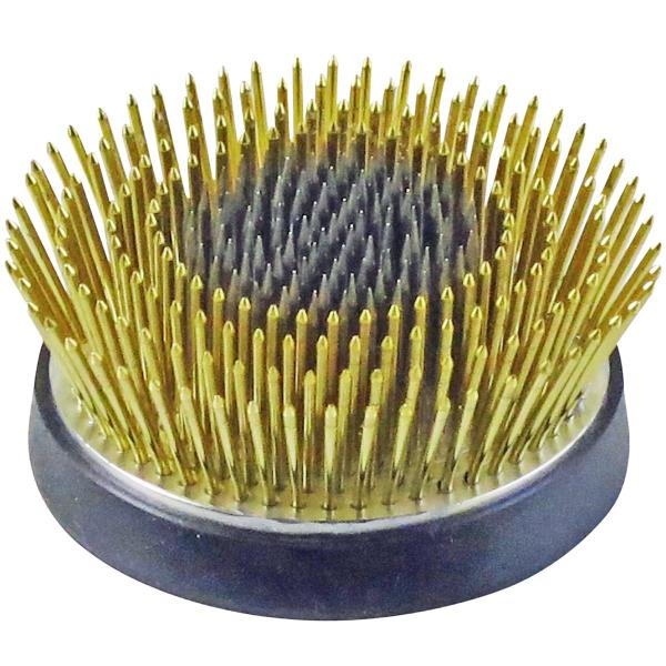 【商品概要】針が放射状になっているのでそのまま挿すだけで茎や枝が自然に広がる剣山です。放射状なので円テーブルでの生け花にも容易に形が整います。針材質:中央部は針先の鋭いステンレス針、外側は比較的丸い形状の真鍮針針寸法:太さ1.4x高さ19m...