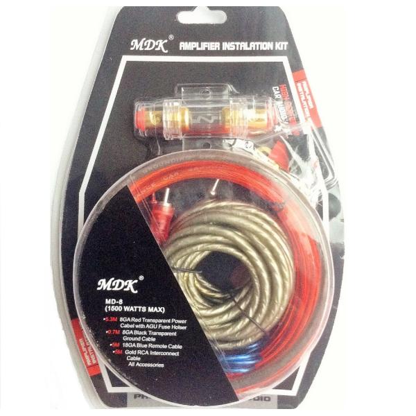 【商品概要】アンプ接続用ハイパワーケーブルキットです。アンプやチューンアップウーハー用の8ゲージ電源配線キットです。セット内容：電源ケーブル(赤) 8ゲージ 約5M，リモート線(青) 18ゲージ 約5MRCAケーブル(金)8ゲージ 約5M，...
