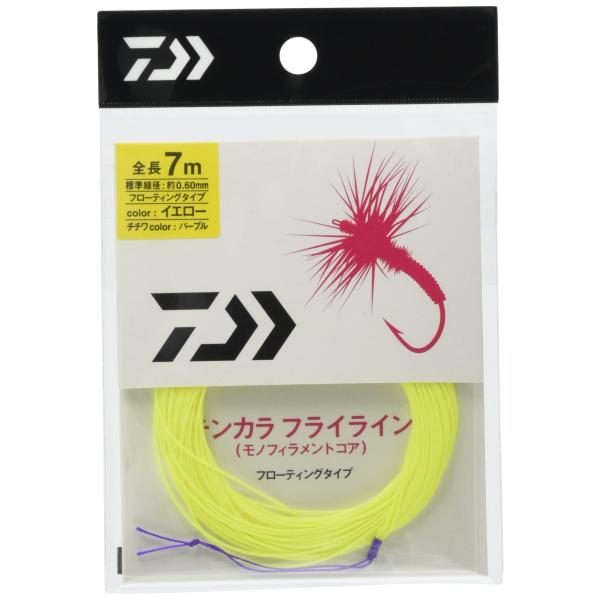 【商品概要】素材:ナイロン/全長:7mイエロー/パープル線径(mm):0.6適度な重さがあり投げやすいフライラインタイプ。他のテンカララインと異なり水に浮くフローティングタイプのため、遠いポイントを狙う際にラインが流れに取られにくくするメン...