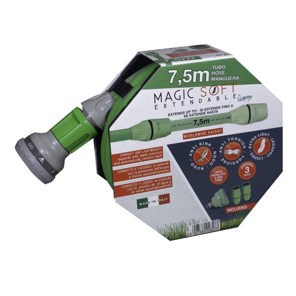 【商品概要】長さ(m)：7.5内径(mm)：13.5外径(mm)：18使用圧力(MPa)：0.35許容曲げ半径(mm以上)：12色：グリーン使用温度範囲(℃)：0〜60ポリオレフィンフィッティング【商品説明】説明ねじれにくく丈夫で軽いホース...