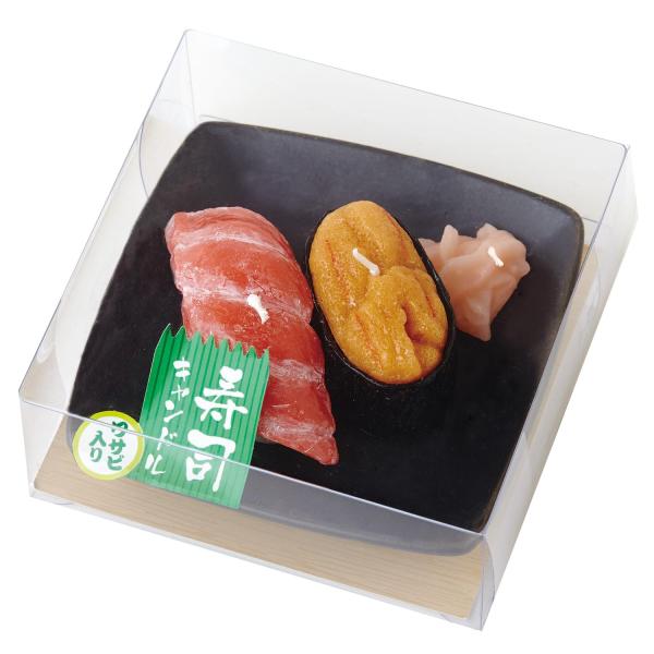 【商品概要】商品サイズ (幅×奥行×高さ) :110mm×110mm×45mm原産国:中国内容量:ウニ、大トロ各1個【商品説明】【商品詳細】ブランド：カメヤマ商品種別：ドラッグストア商品名：カメヤマ 寿司キャンドル C(ウニ・大トロ) サビ...