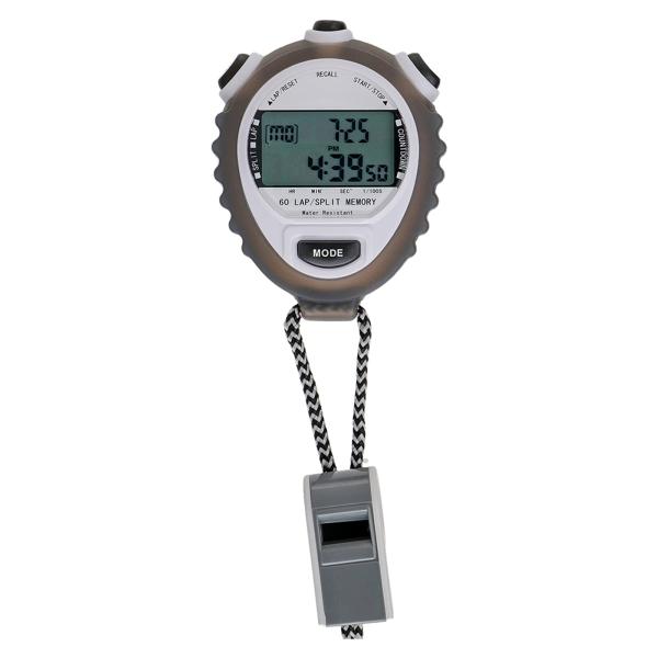 【商品概要】操作音を消すことができる様々な計測機能を備えたストップウォッチ時刻表示やアラームなど計測以外の機能も便利。ホイッスル、ストラップ付き機能:通常計測(最大計測時間:9時間59分59秒99)、積算計測、ラップタイム計測、スプリットタ...