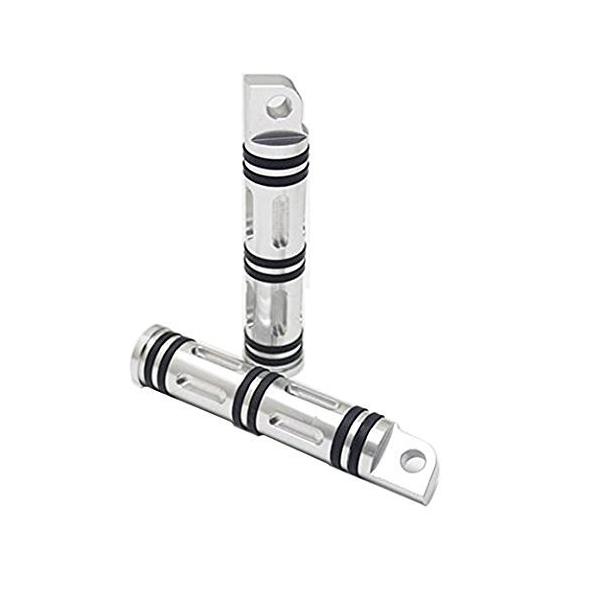 【商品概要】ユニークなCNCの深いカットデザイン。ヘビーデューティビレットアルミフットペグ（左＆右側）。スリムフットペグのデザインは、快適なピボットポイントを可能にします。広い面と狭いゴムバンドは、所定の位置にしっかりとあなたのブーツを保持...