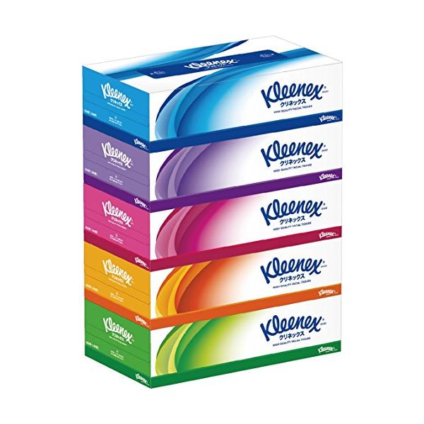 【商品概要】商品サイズ (幅×奥行×高さ) : 23.8cm×11cm×31cm原産国: 日本内容量: 5箱材質: パルプ100%ブラント名:クリネックスふんわり丈夫で上質な使いごこちのクリネックスティッシュ。 なめらかさ、やわらかさアップ...