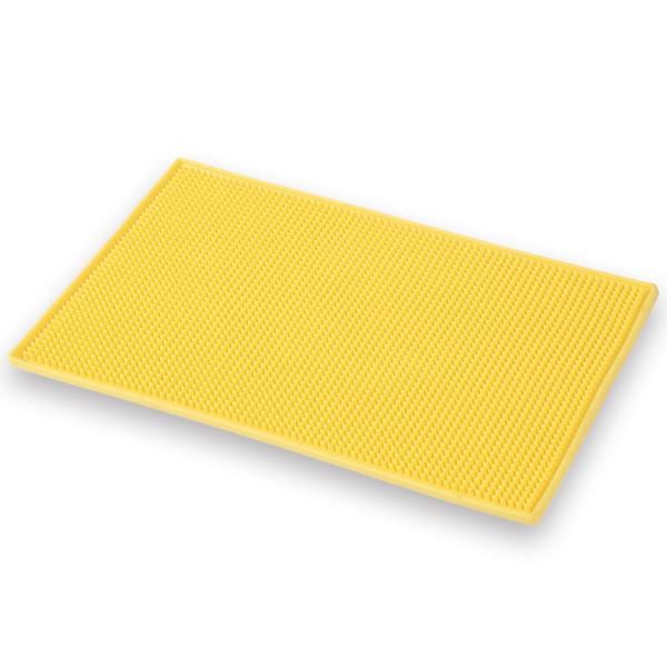 【商品概要】柔らかい素材なので、テーブルの上にぴったりと吸い付くようなお品です。もちろん高級なグラスも傷めません。PVC（ポリ塩化ビニール）製のバーマットです。ゴム製ではないので、特有のゴム臭さがありません。たくさんの突起が水切りをよくして...