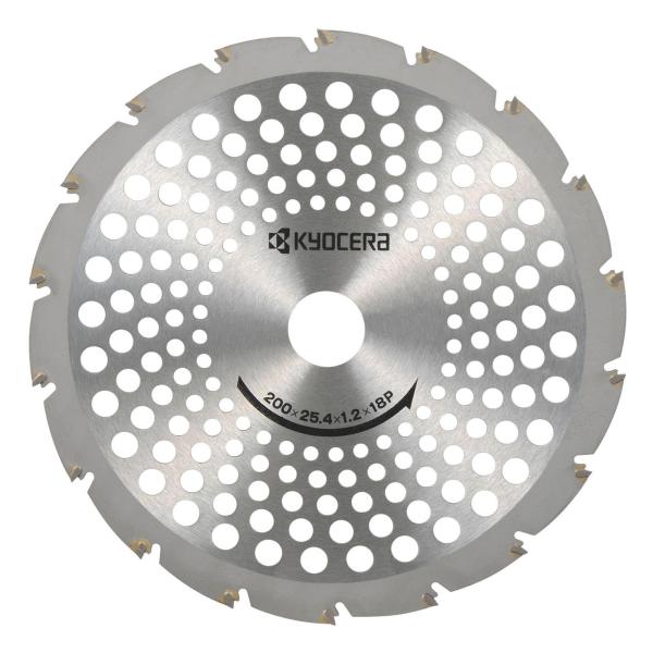 【商品概要】仕様:電気式・充電式刈払機専用刃サイズ:外径200×内径25.4×台金厚1.2×チップ厚2.2mm×刃数18P【商品説明】説明耐摩耗性・耐衝撃性が高い超硬チップで切れ味長持ち石に当たっても外れにくい、 安全な埋め込み型超硬チップ...